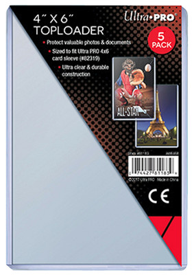 5 Ultra Pro 4x6 Toploaders & 5 Soft 4x6 Sleeves Photo Sports Card Rigid ...