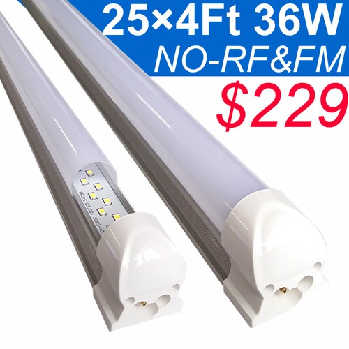 25× 4FT LED Shop Light T8 Linkable Ceiling Tube Fixture 36W Daylight ...