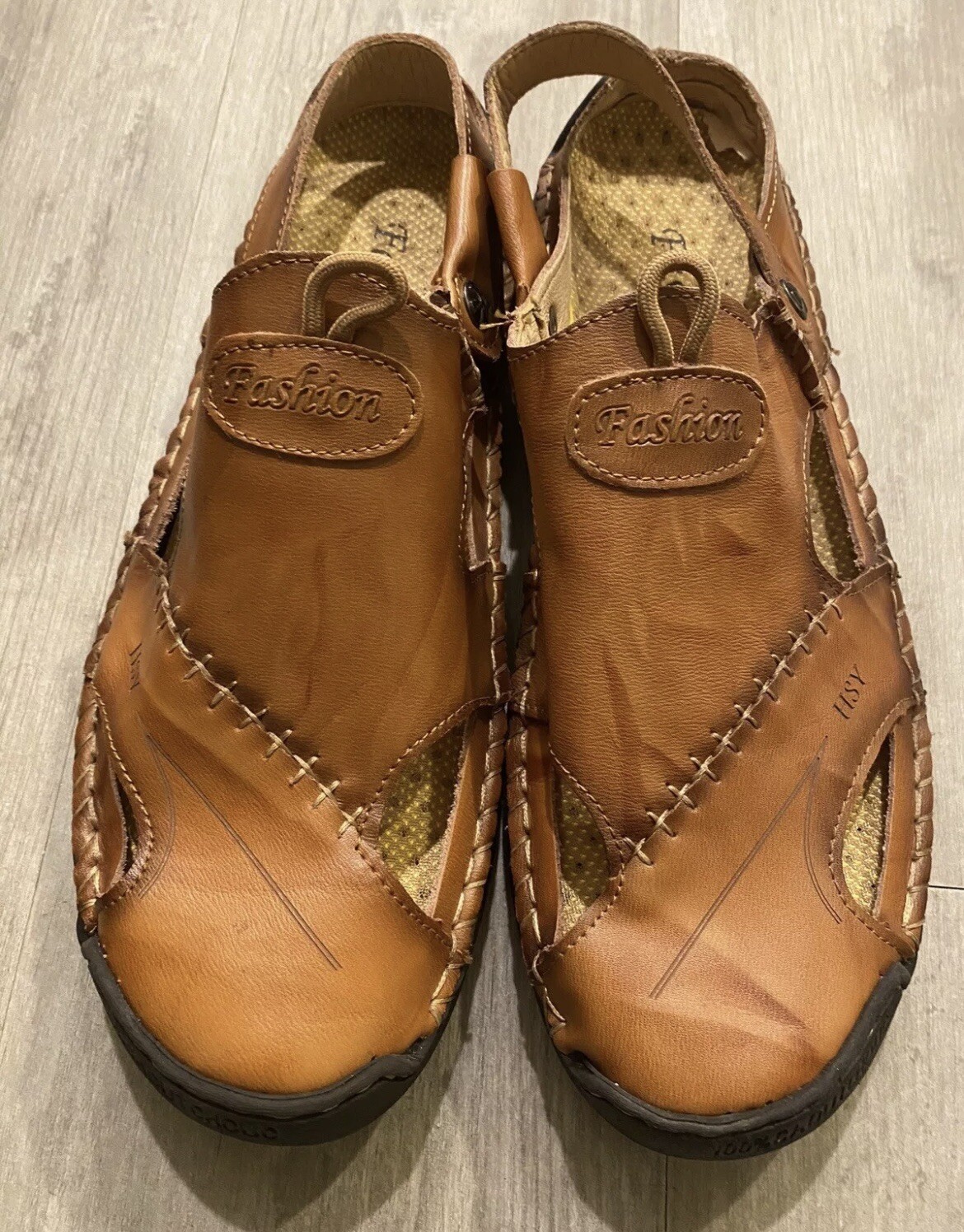 HSY Fashion Caoutchouc Slip On Sandal Shoes Brown Mens 9 / 9.5 - 42 ...