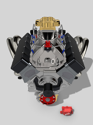 SBC Small Block Chevy Engine with 3 Intake Options - 1/24 - 3D Printed ...