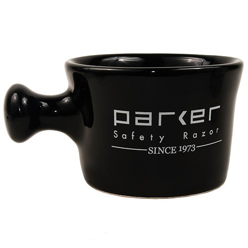 Parker Safety Razor Black Stoneware Apothecary Style Shave Mug Handmade ...