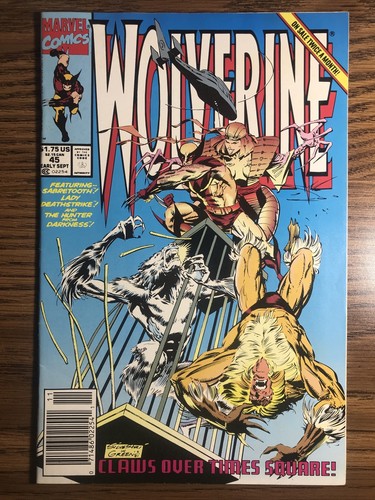 WOLVERINE 45 NEWSSTAND VARIANT SABRETOOTH Marc Silvestri Cover MARVEL ...
