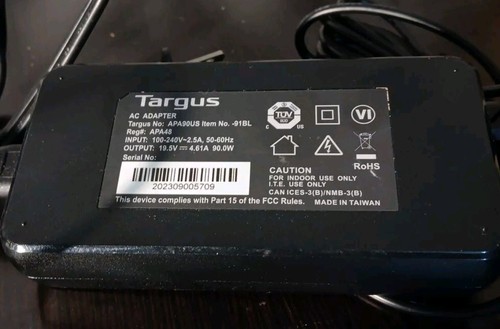 Targus Power AC Adapter APA90US Item No- 91BL INPUT 10-240V 19.5V 4.61A ...