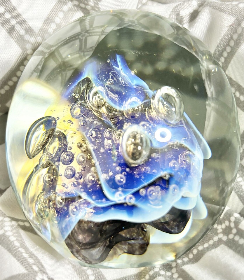 Robert Eickholt Signed Hand Blown Glass Paperweight 2005 WSV3 Volcano ...