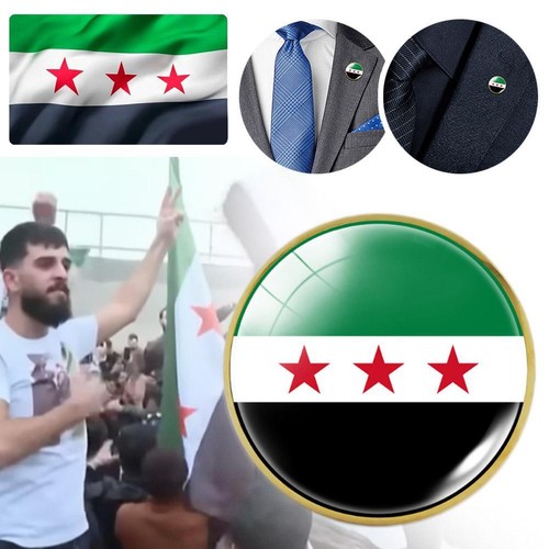 Syrian Independence Flag of Freedom Pin Pinback Button Syrian Flag Pin ...