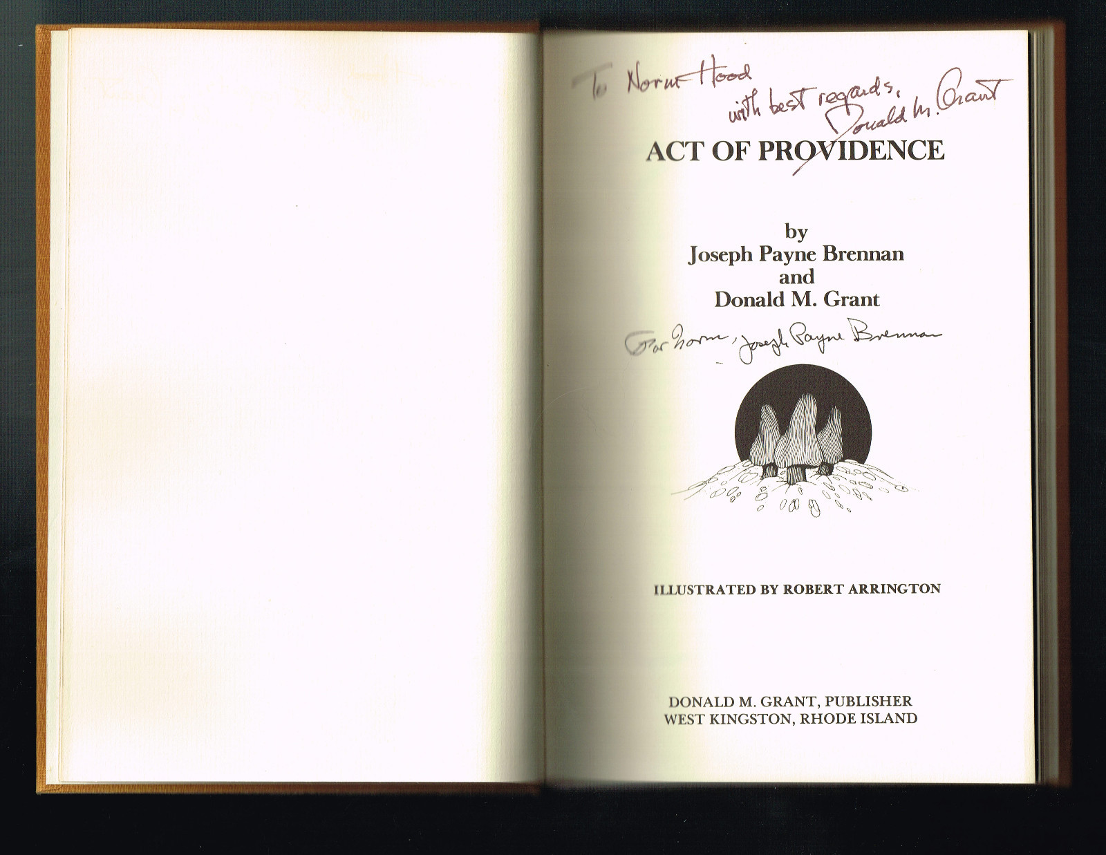 Act Of Providence by Joseph Payne Brennan & Donald M. Grant 1979 H/C 2 ...