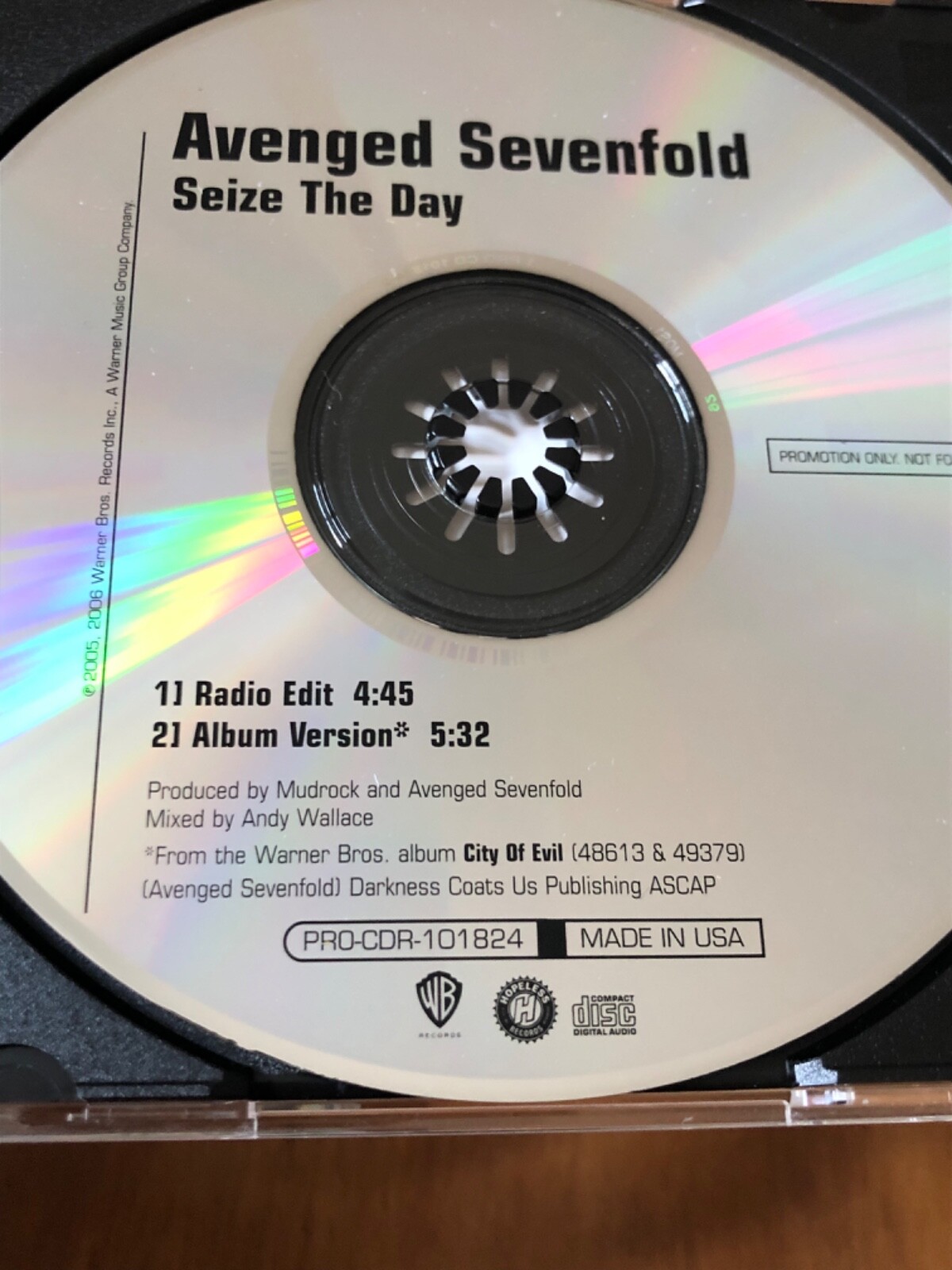 Avenged Sevenfold Lot of 2 Promo CDs Seize the Day + City of Evil ...