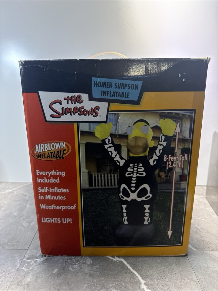 Gemmy Homer Simpson Skeleton Inflatable Lighted 8ft Tall Simpsons ...