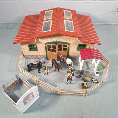 RARE Schleich Farm World Horse Barn 42195 Toy Building Stable | eBay