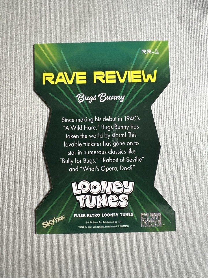 2024 Fleer Retro Looney Tunes Rave Review Bugs Bunny #RR-1 | eBay