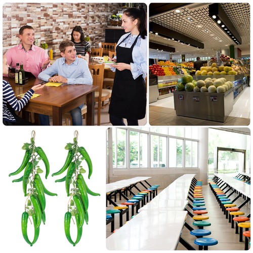 2 Strings Home Decor Fake Chili Peppers Artificial Large Lifelike As ...