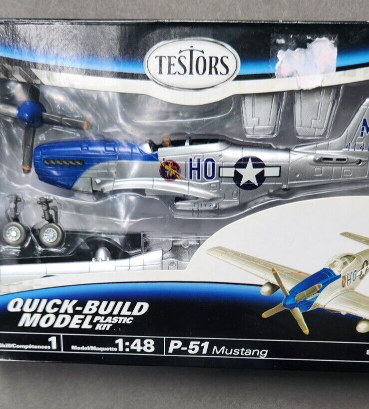 Testors P-51 Mustang Quick Build Unassembled Model Kit Skill 1 Ages 8 ...