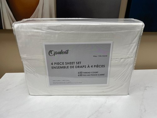 100% Cotton Sheet Set, 650 Thread Count, King Size, Cream | eBay