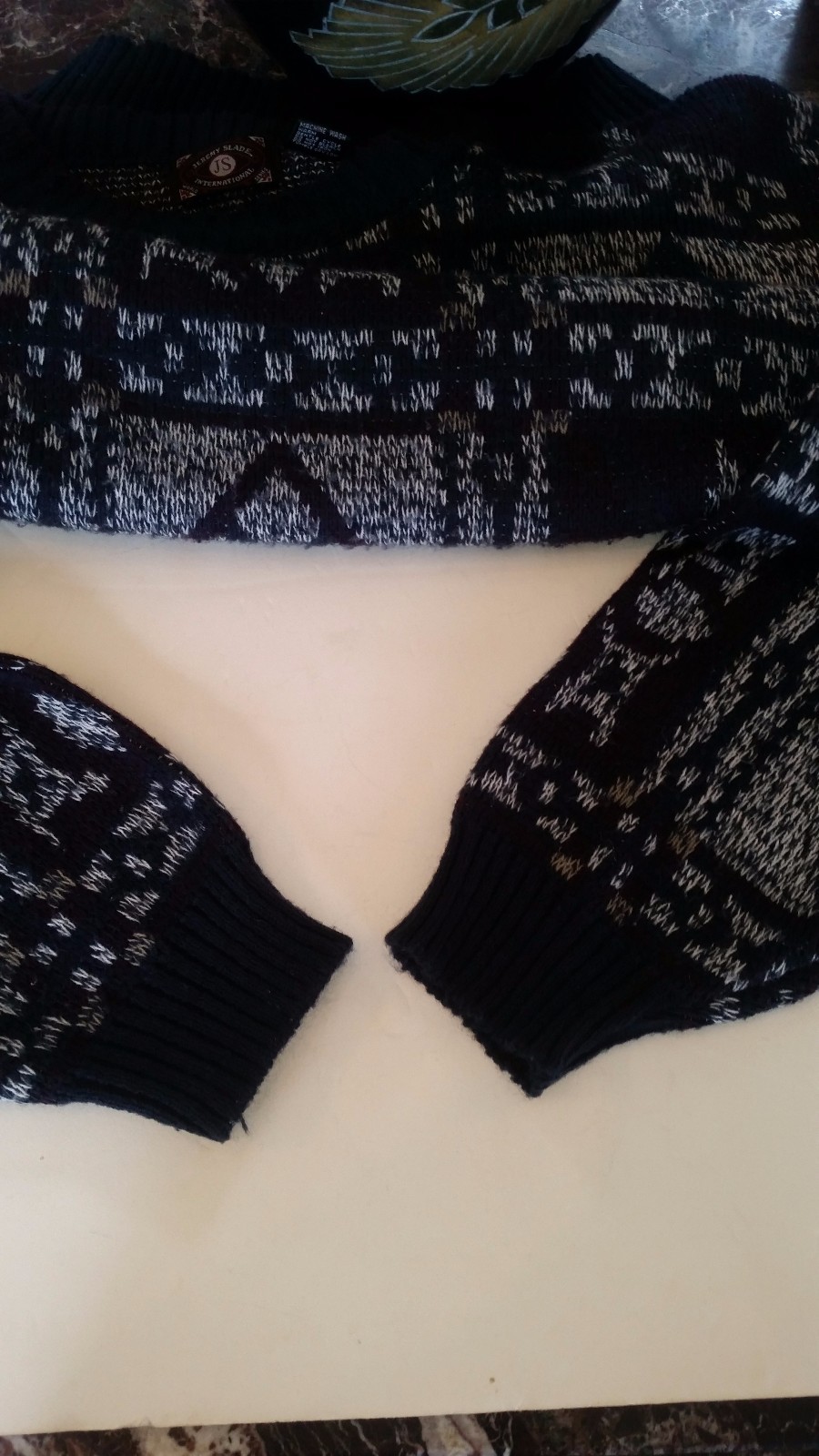 Jeremy Slade Vintage Men Crewneck Pullover Sweater Navy Maroon Plus ...