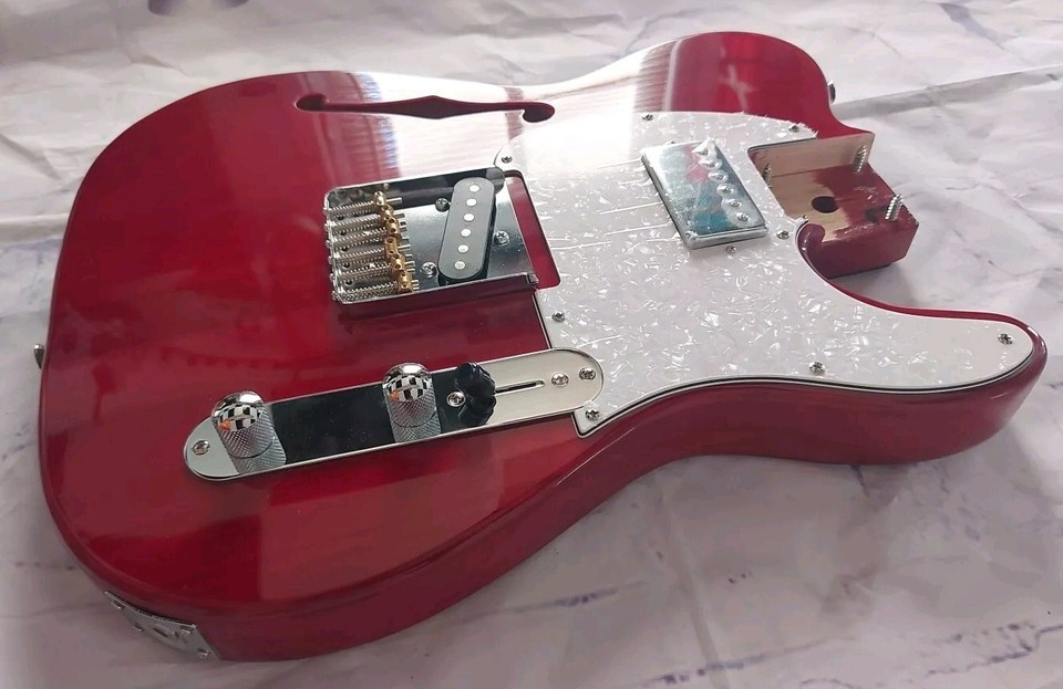 NEW LOADED Thinline TELE BODY Telecaster CANDY APPLE RED WHT PEARL ...