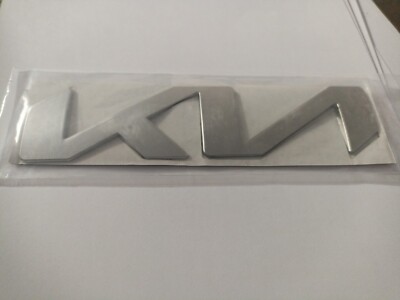 KIA LETTERS SILVER MATTE BADGE Metal EMBLEM LOGO SILVER 17cm x 4cm. UK ...