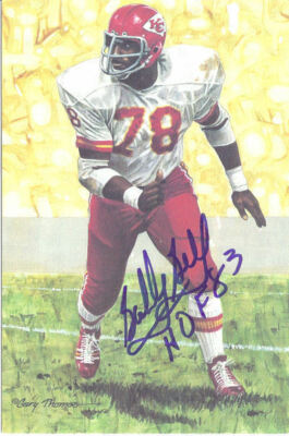 Bobby Bell Autographed Kansas City Chiefs Goal Line Art Card Blue HOF ...