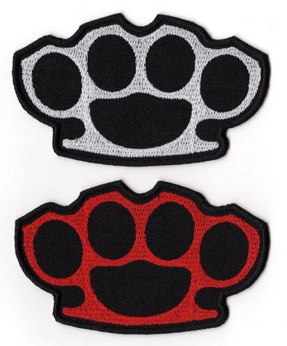 Brass Knuckles Patch | Biker Five Finger Death Punch Fighter Weapon ...