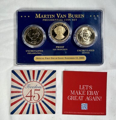 2008-S, P, & D Martin Van Buren Presidential Coin Set. Proof ...