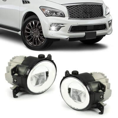 Front Bumper LED Fog Light Lamp LH & RH Pair for 14-17 Infiniti Q50 ...