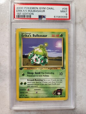 2000 Pokemon Gym Challenge 1st Edition ERIKA'S BULBASAUR 39/132 PSA 9 ...