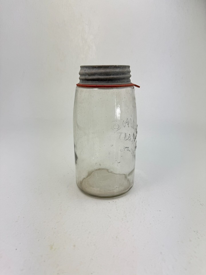 Antique Mason’s Patent 1858 Jar Early Threaded Glass Zinc Lid Bubbles ...