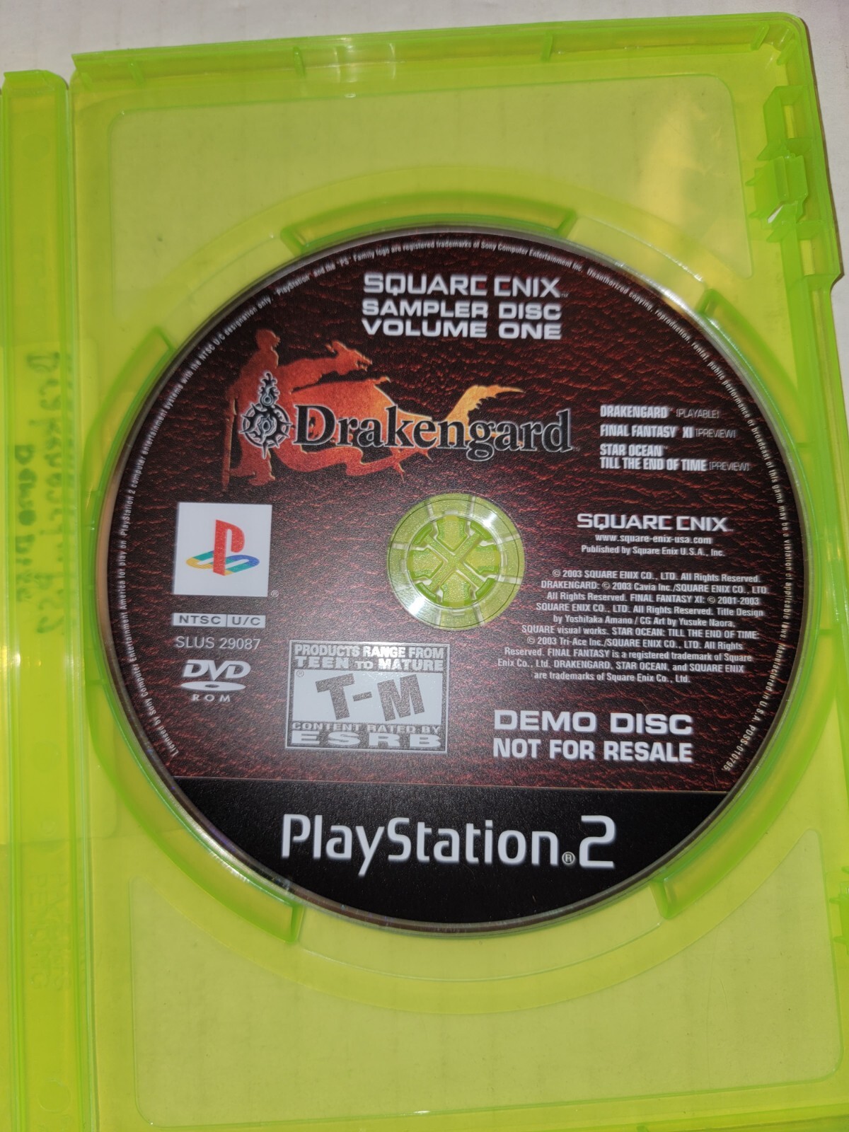 Drakengard PS2 Playable DEMO DISC Sampler for PlayStation 2 (NOT FULL ...