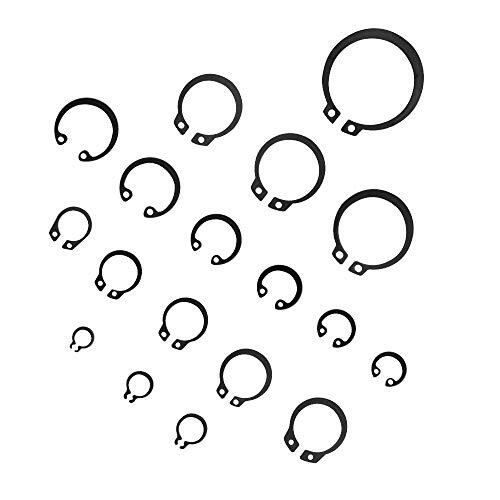 225pcs 18 Sizes Alloy Steel Circlip Snap Ring External Retaining Clamps ...