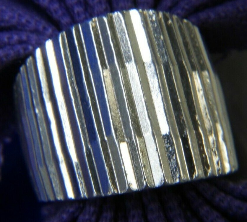 Ridged lines 3/4" vintage 0.925 Sterling Silver wide band Ring size 6.5 ...