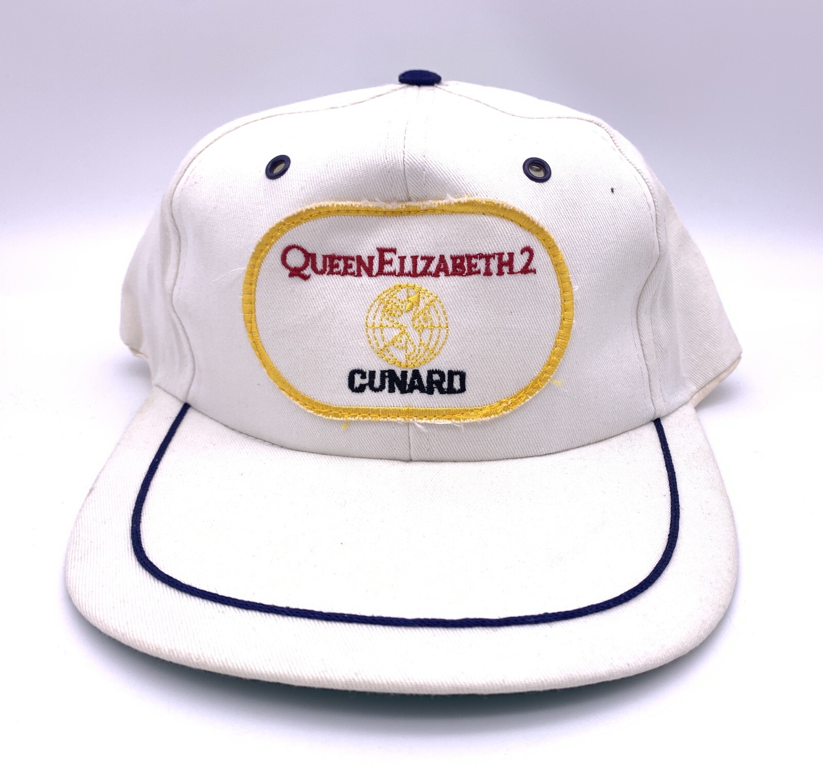VTG Cunard Queen Elizabeth 2 Snapback Cruise Line Boat Patch Trucker ...