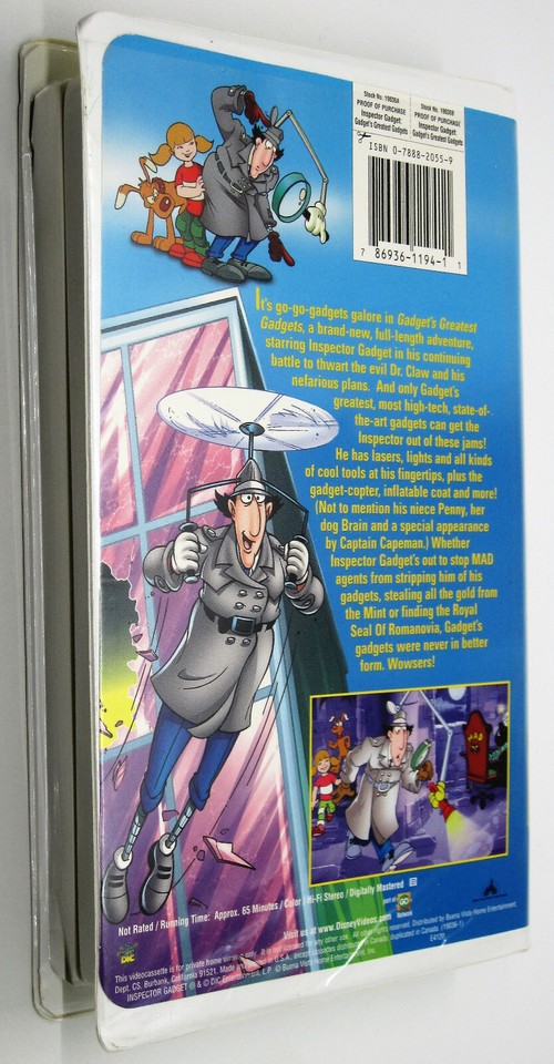 INSPECTOR GADGET GADGET'S GREATEST GADGETS VHS Tape Go-Go Penny Brain ...