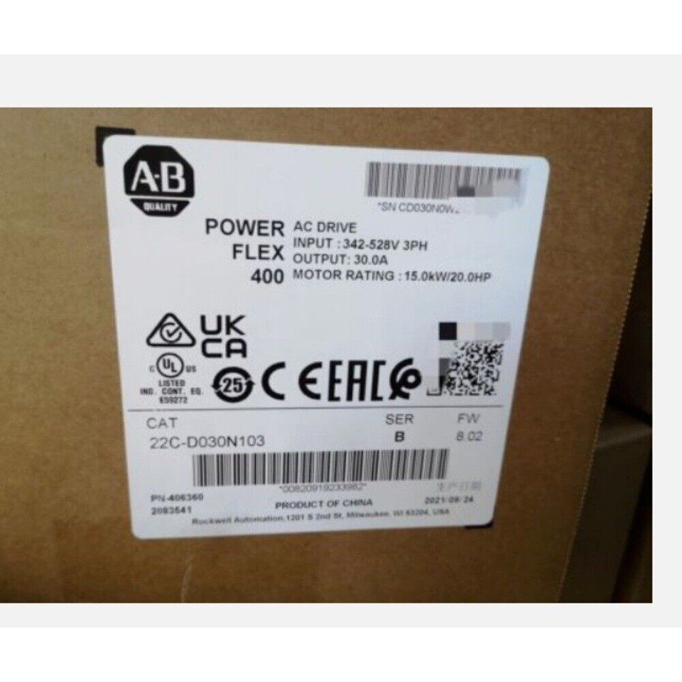 Allen-Bradley 22C-D030N103 PowerFlex 400 15 kW 20 HP AC Drive ...
