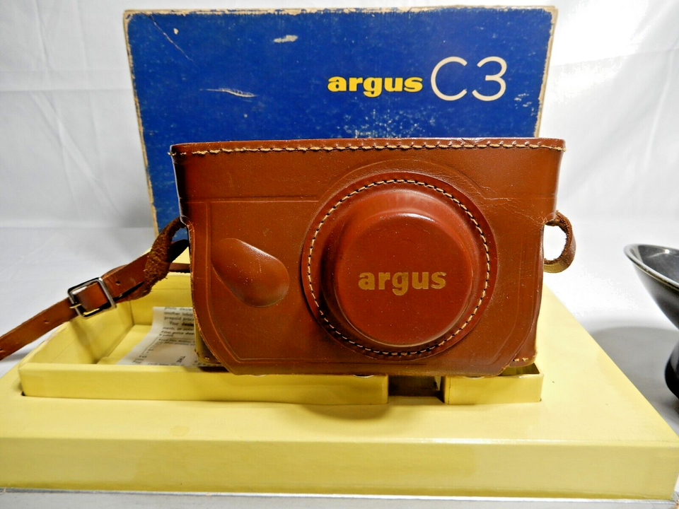 Argus No 112 C-3 35mm Film Rangefinder Camera Working with box, flash ...