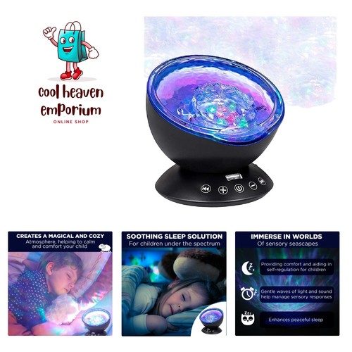 Calming Sensory Sea Lamp - Night Light Projector for Kids, 7 Light ...