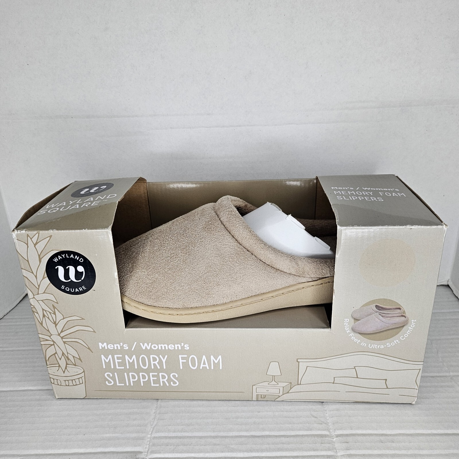 New Wayland Square Unisex Memory Foam Slippers Tan Beige Sz S 6-7 Men 7 ...
