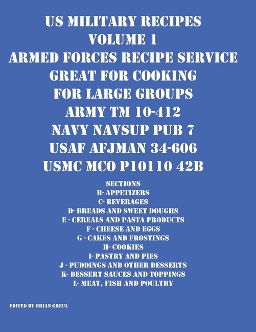 Us Military Recipes Volume 1 Armed Forces Recipe Service Great For ...