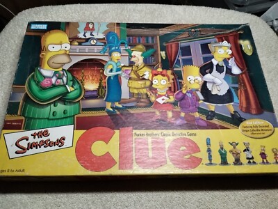 VINTAGE THE SIMPSONS Clue Board Game 2002 Parker Brothers Detective ...