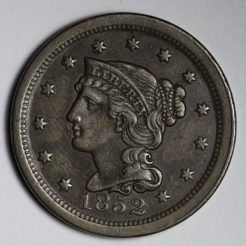 1852 Braided Hair Large Cent CHOICE AU E159 QEN | eBay