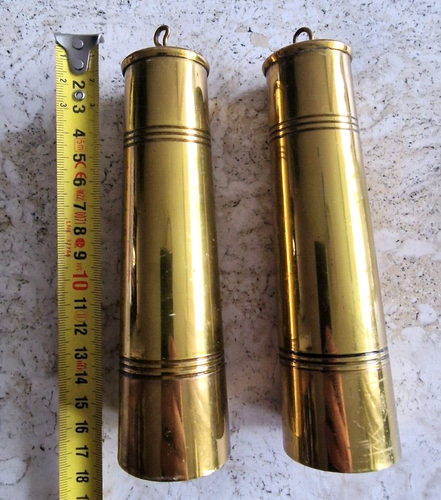 Cylinder Clock Weights Brass Lead 1.8kg Each Warmink Vintage | eBay