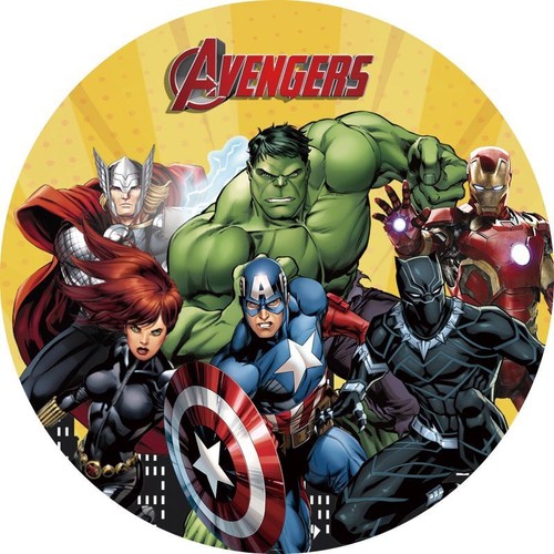 Round Avengers Superhero Photo Boys Birthday Backdrop Background Party ...