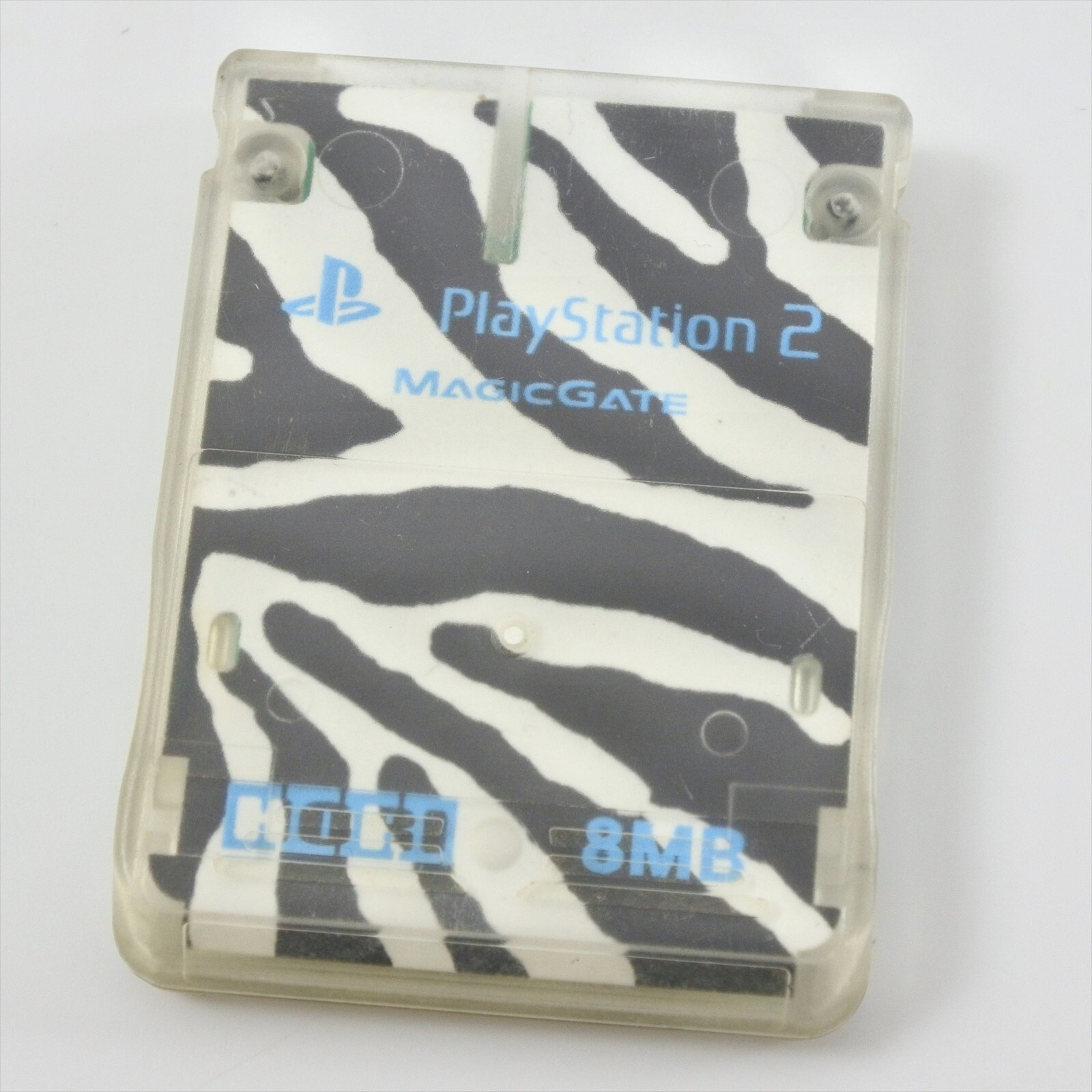PS2 MEMORY CARD Zebra Black x Blue Playstation 2 HORI 8MB Made JAPAN ...