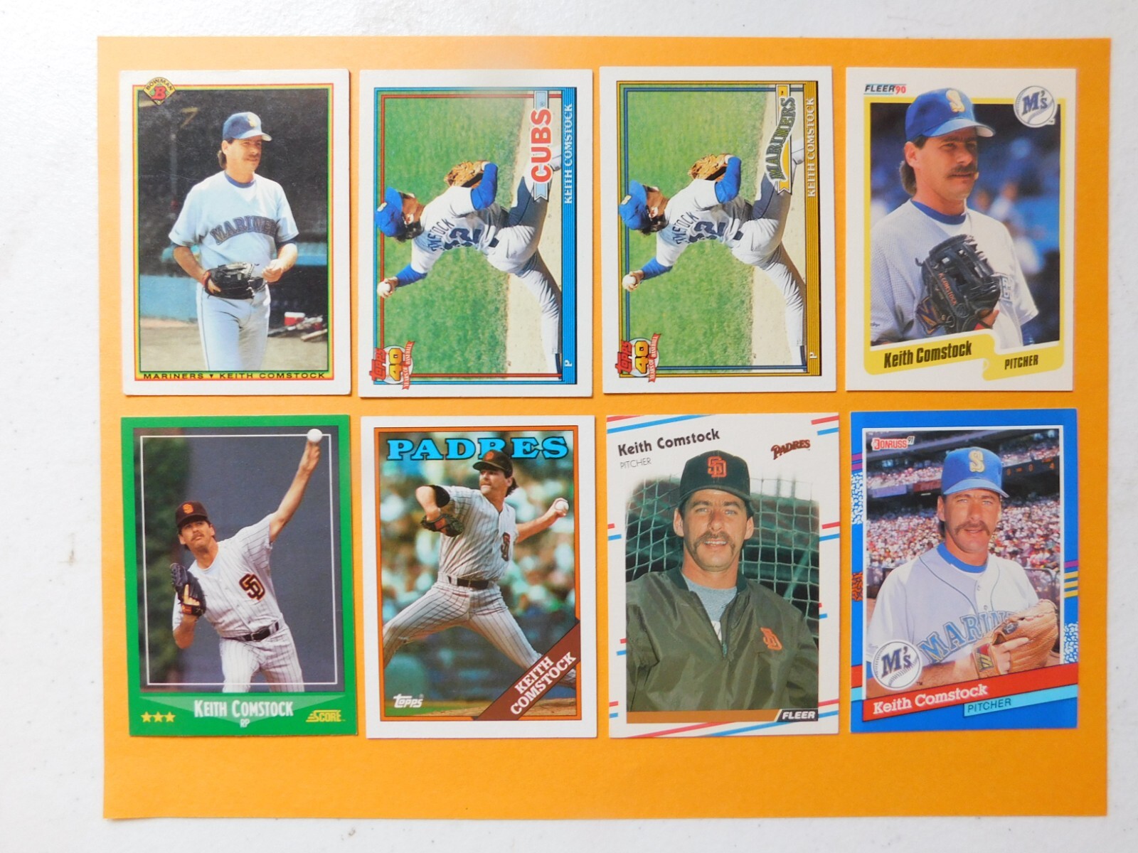 Keith Comstock 8 Card Lot W/1991 CUBS ERROR CARD!!!! | eBay