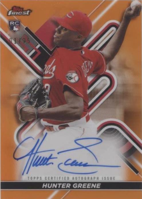 2022 Topps Finest - Finest Autographs Hunter Greene #FA-HG Orange ...