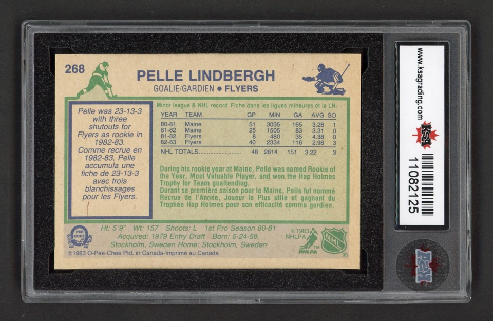 1983-84 OPC #268 PELLE LINDBERGH ROOKIE CARD KSA 10 GEM MINT | eBay