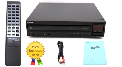 Sony CDP-C35 5 Disc CD Changer Player with Remote and Audio RCA Cable ...