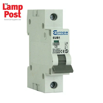 Europa MCB 20A 20AMP EUB1 B20 SP MCB | Grelly UK
