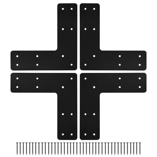 10x10 L Post Brackets 4 Pack Wood Beam L Shape Connectors Heavy Duty ...