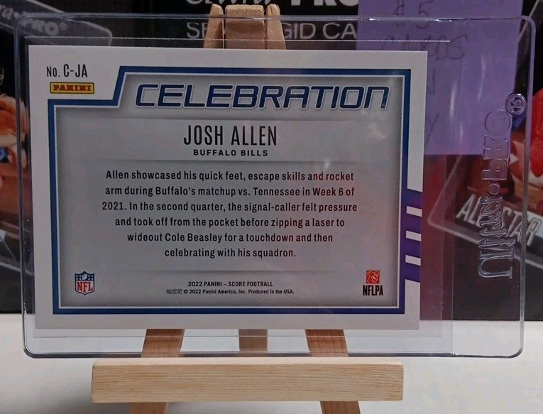 2022 Panini Score Josh Allen Celebration Insert Card #C-JA | eBay UK