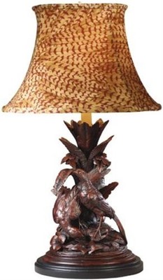 Hand-Cast Resin Pheasant Table Lamp with Feather Shade | eBay
