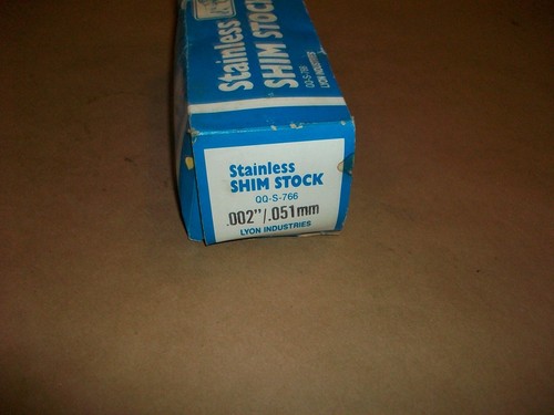 Lyon Industries SS Shim QQ-S-766 .002" / .051mm NEW | eBay